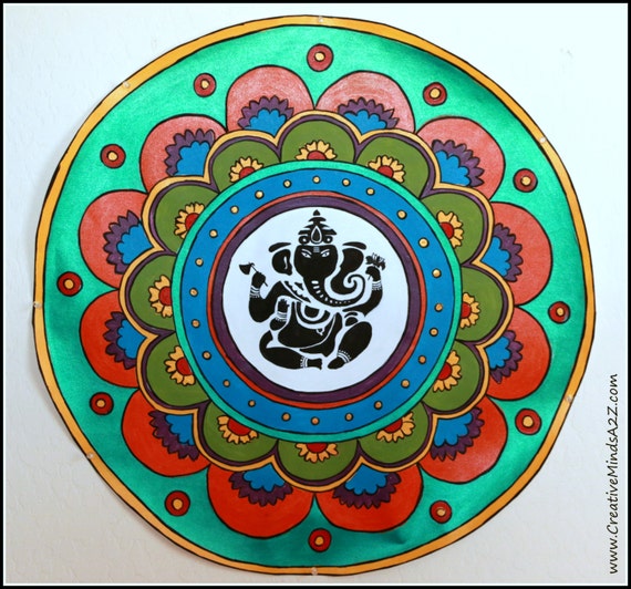 Indian Floor art Rangoli art Mandala Wall Art Hindu Wall