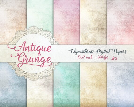 ANTIQUE GRUNGE Digital Paper Pack Commercial Use Digital