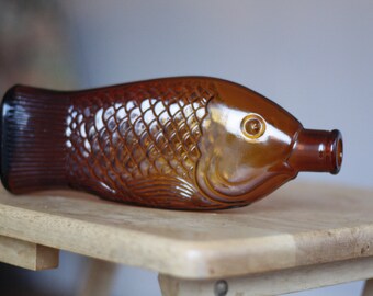 Amber fish bottle | Etsy