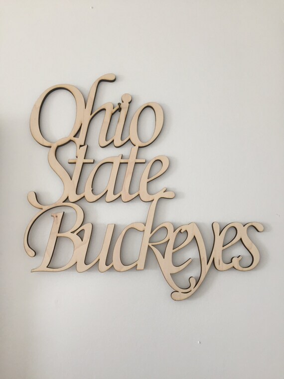 Ohio State Buckeyes word cut out. Buckeyes by CandAEngraving