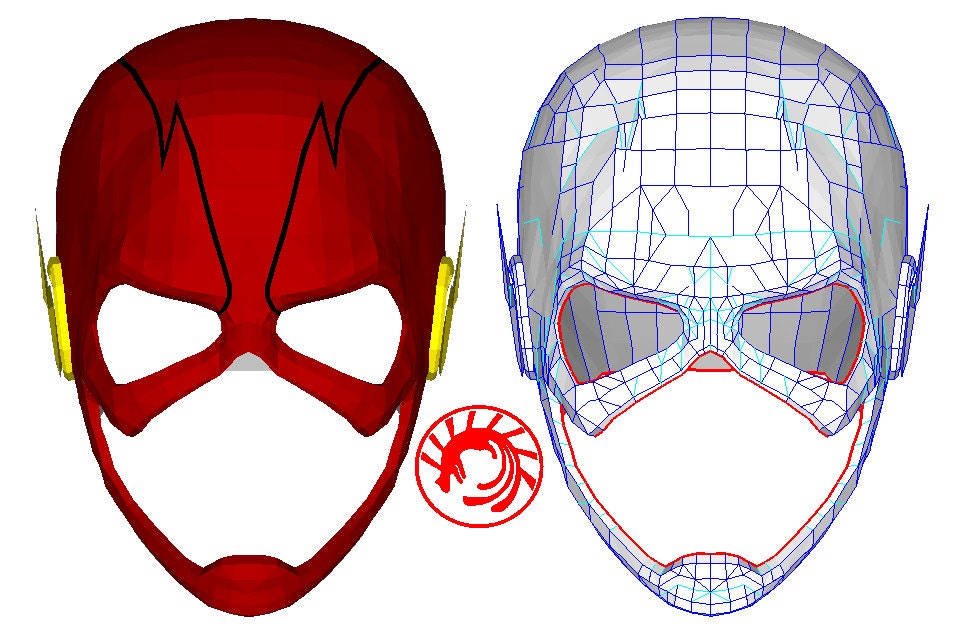 The Flash Mask Pepakura File by CosplayPepakuraShop on Etsy