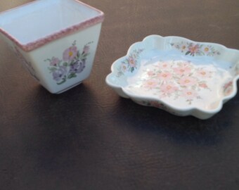 Items similar to Vintage Anfora Pottery Mexico Blue Onion Plates. on Etsy