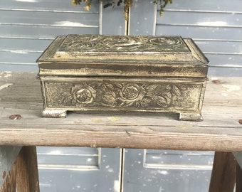 Metal jewelry box | Etsy