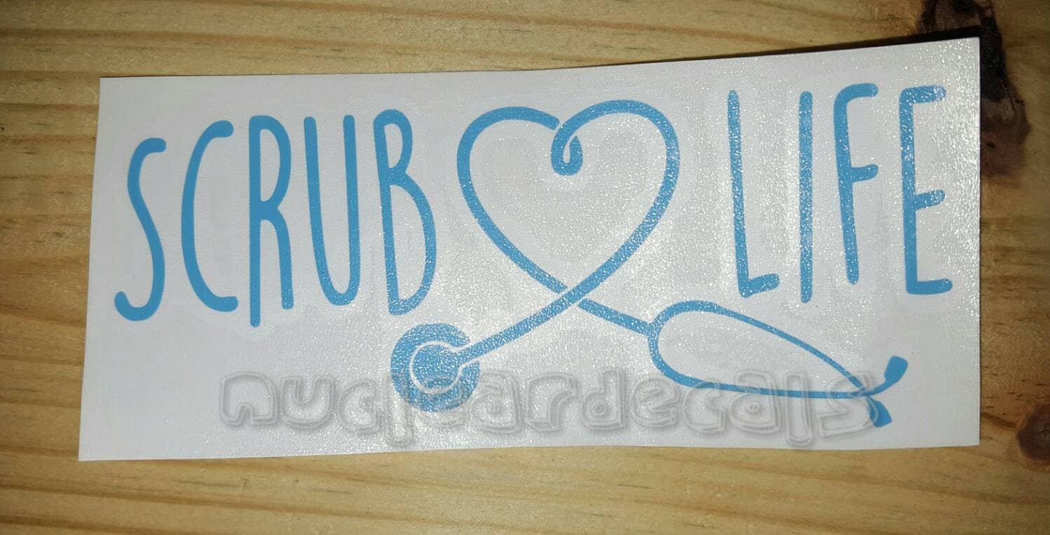scrub life personalized decal nursing vinyl decal
