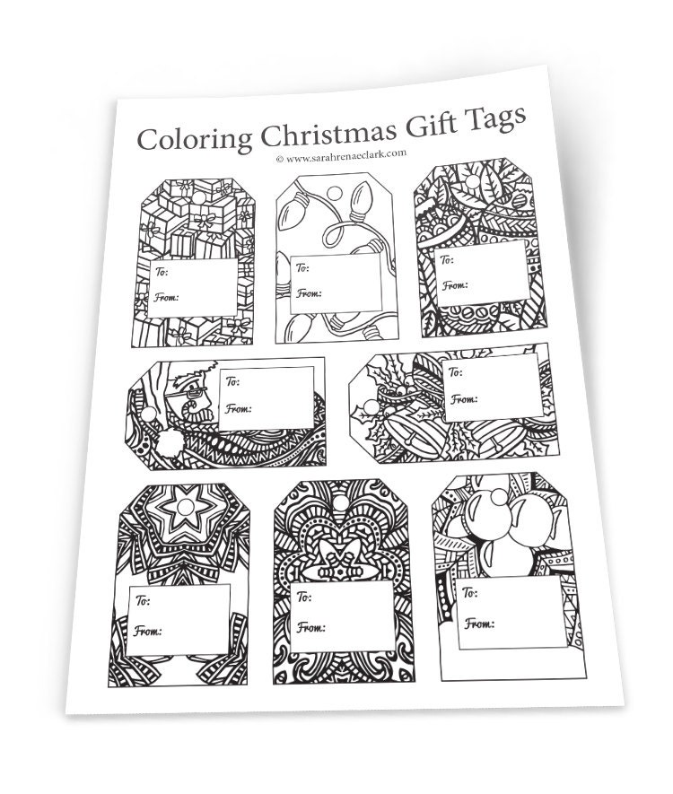 Christmas Gift Tag Coloring Pages Sketch Coloring Page