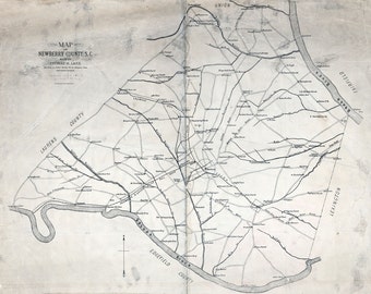 1825 Map of Chester County South Carolina by GenealogicalSurveyor
