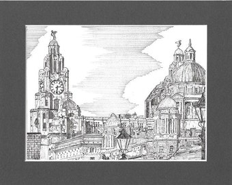 Liverpool skyline | Etsy