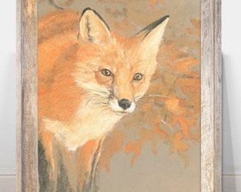 Vintage fox print | Etsy