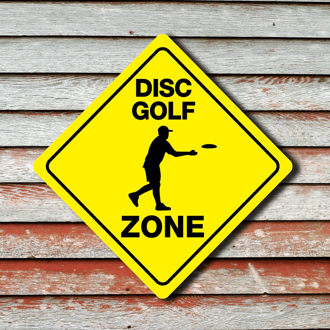 DISC GOLF ZONE Funny Novelty Xing Sign 12x12