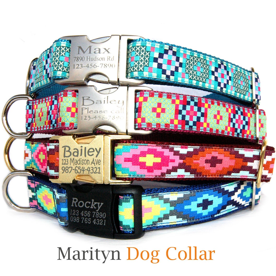 One of a kind dog collars leashes and by MaritynDogCollar on Etsy