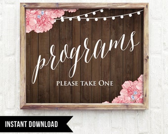 Program signage | Etsy