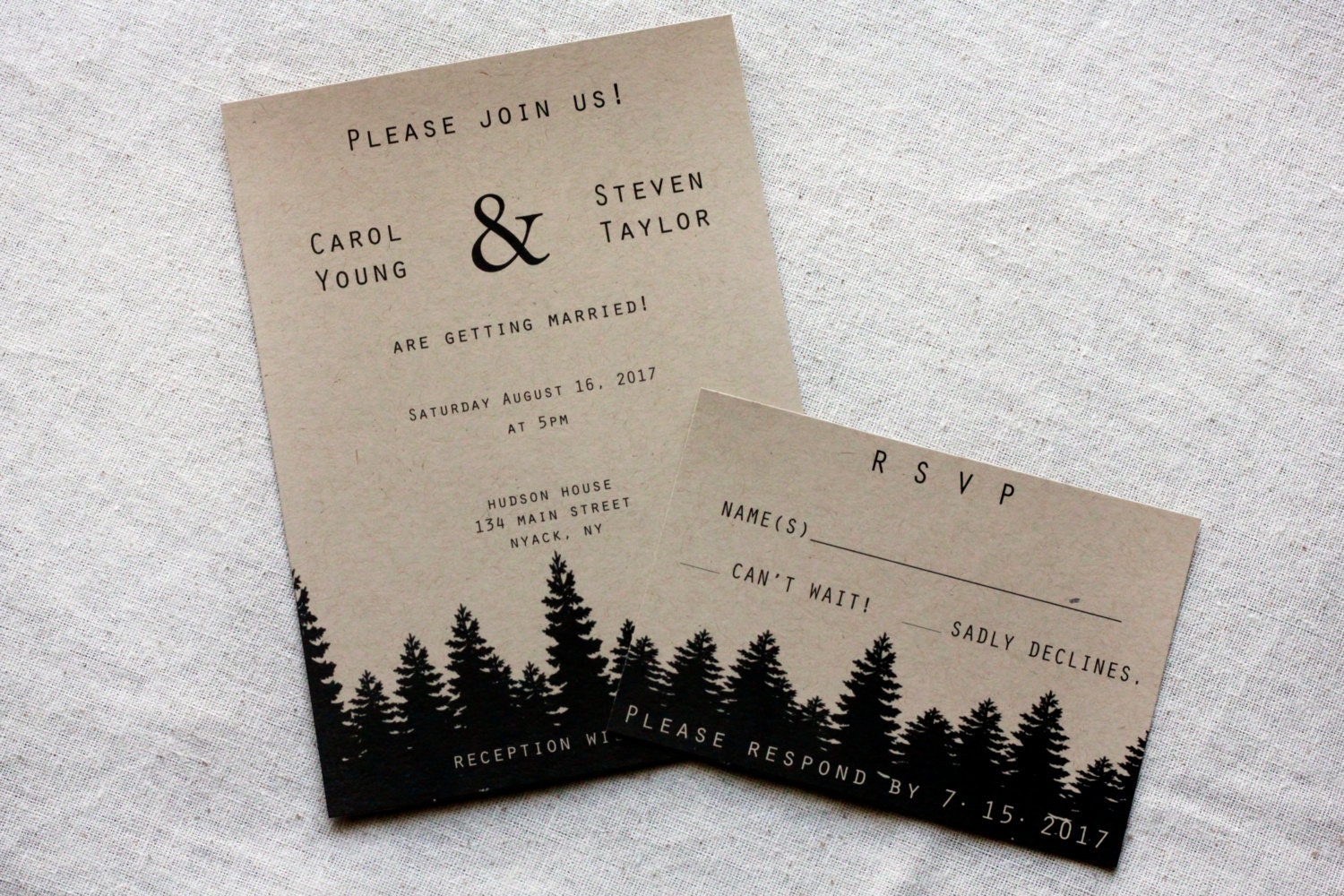 Simple Rustic Wedding Invitations Recycled Wedding