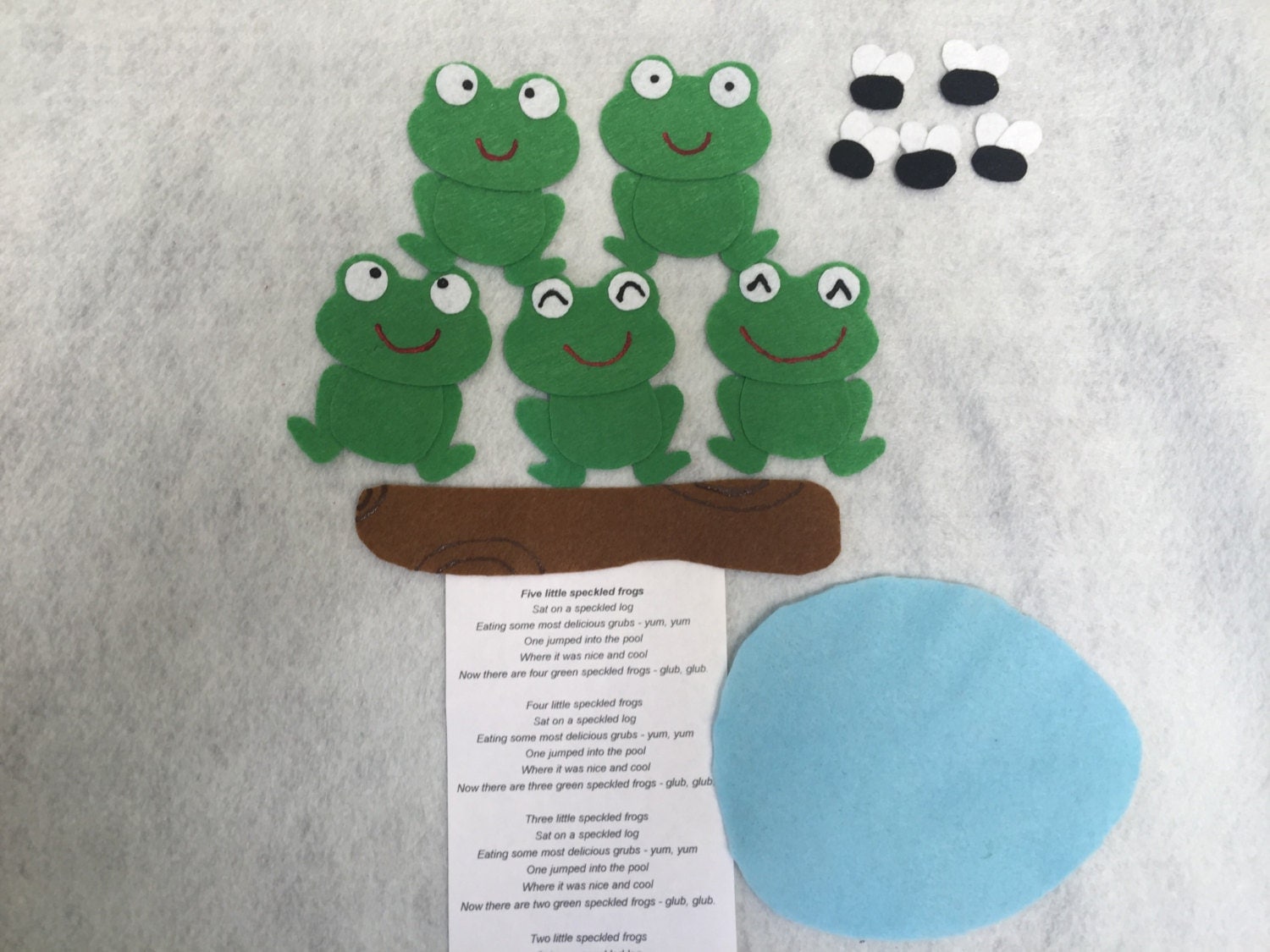 Five Little Speckled Frogs Felt Board Activity Set/ Flannel