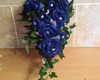 Royal blue bouquet | Etsy