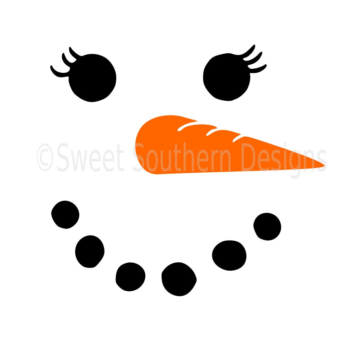 Snowman Girls Face Winter Christmas SVG Instant Download