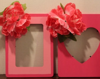 Items similar to Floral Picture Frame.....Pink Frosting on Etsy