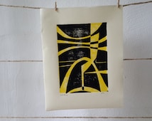 Unique abstract lino cut related items | Etsy