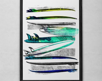Unique surf poster related items | Etsy