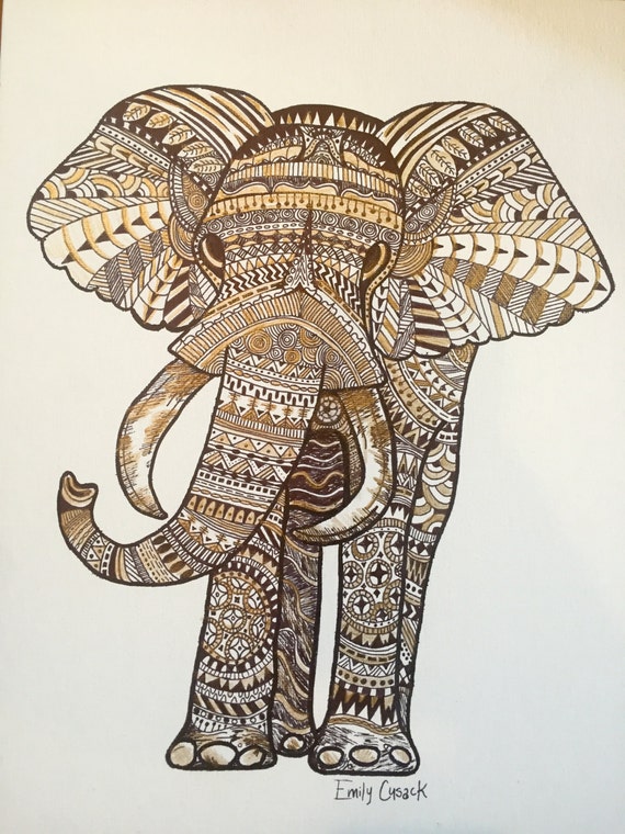 Bohemian Elephant Drawing