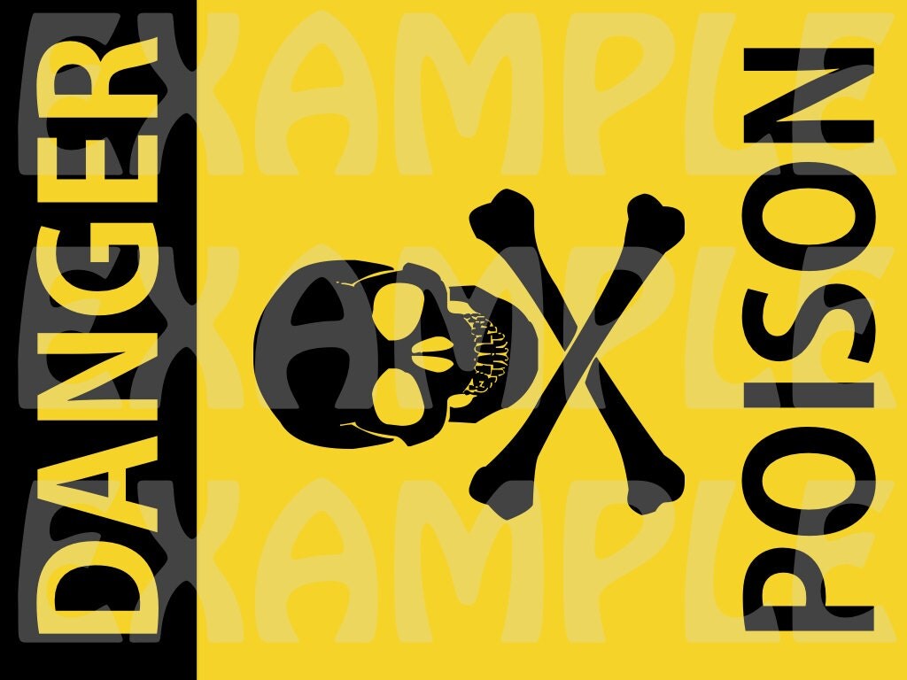 PDF: Danger POISON Sign Halloween Sign Party Warning Caution