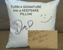 custom memory signature keepsake throw pillow cover