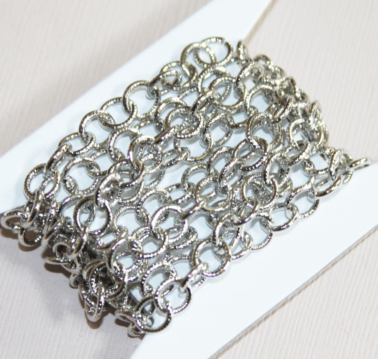 40 inch Antique Silver plated steel chain antique Silver