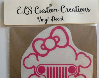 Pink jeep decal | Etsy