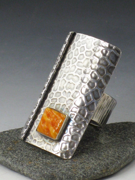 Spiny Oyster Shell Ring large sterling by MicheleGradyDesigns