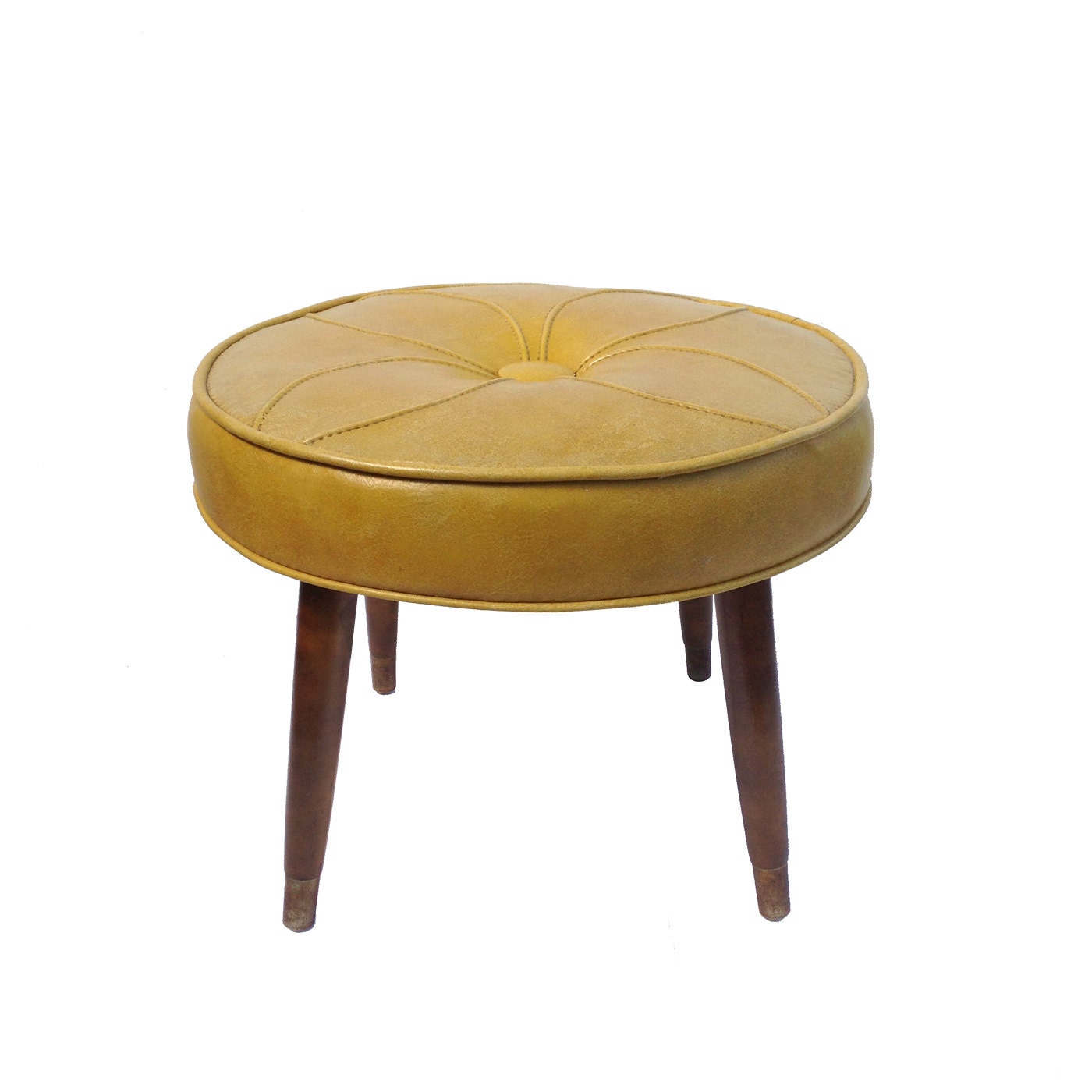 Vintage Mustard Yellow Ottoman or Foot Stool Mid Century Modern – Haute ...