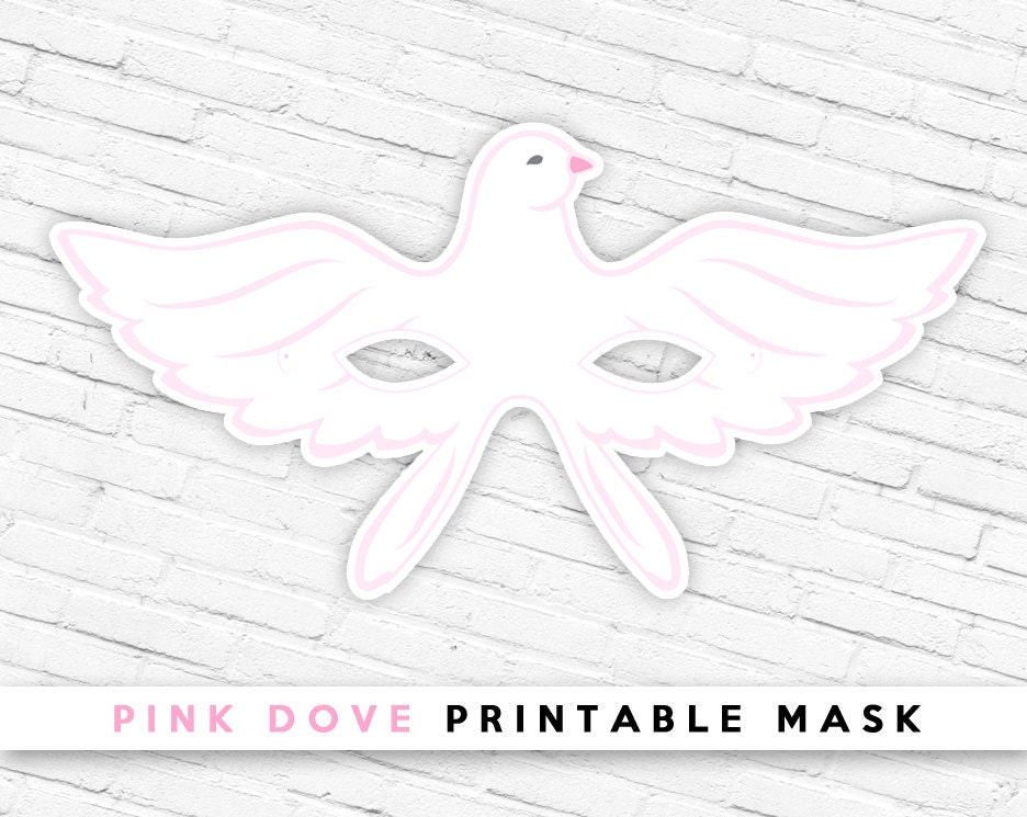 Dove Mask Printable Pink Dove Mask Printable Animal Mask