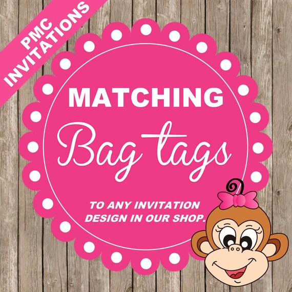 Matching Bag Tags to ANY invitation design in our shop