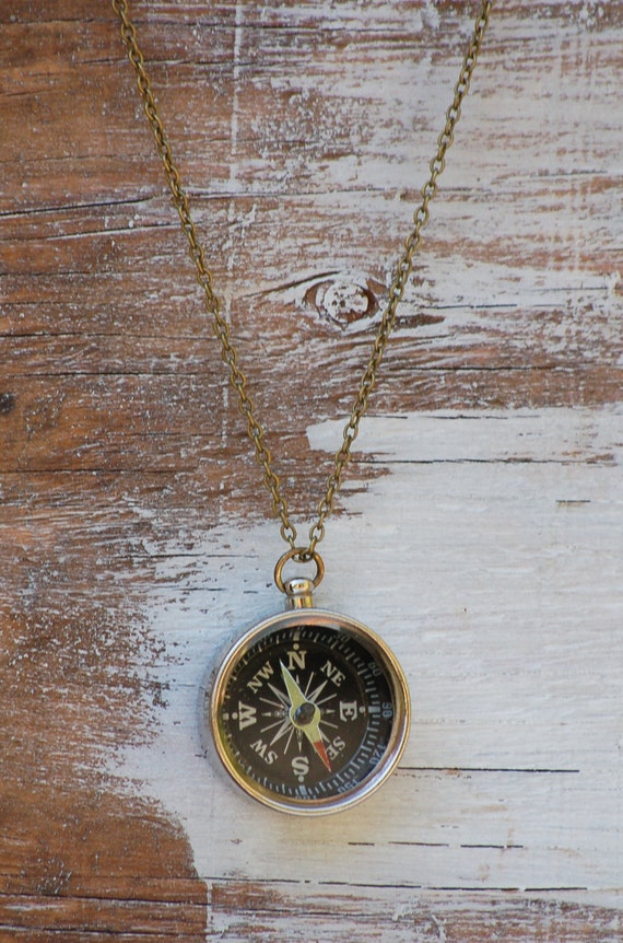 Compass Necklace Working Compass Pendant Nautical Necklace