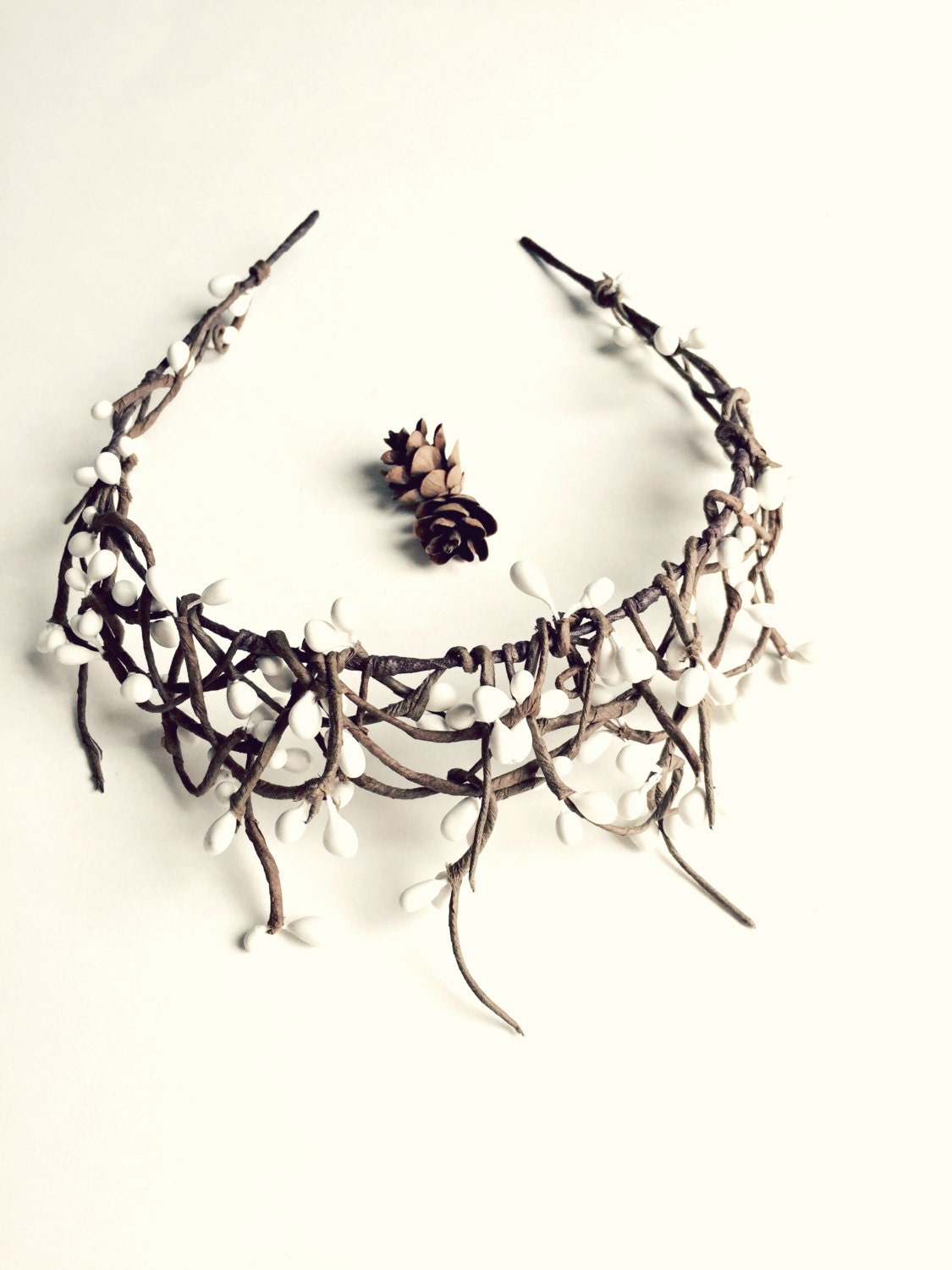 Twig crown rustic headpiece berry headband woodland crown