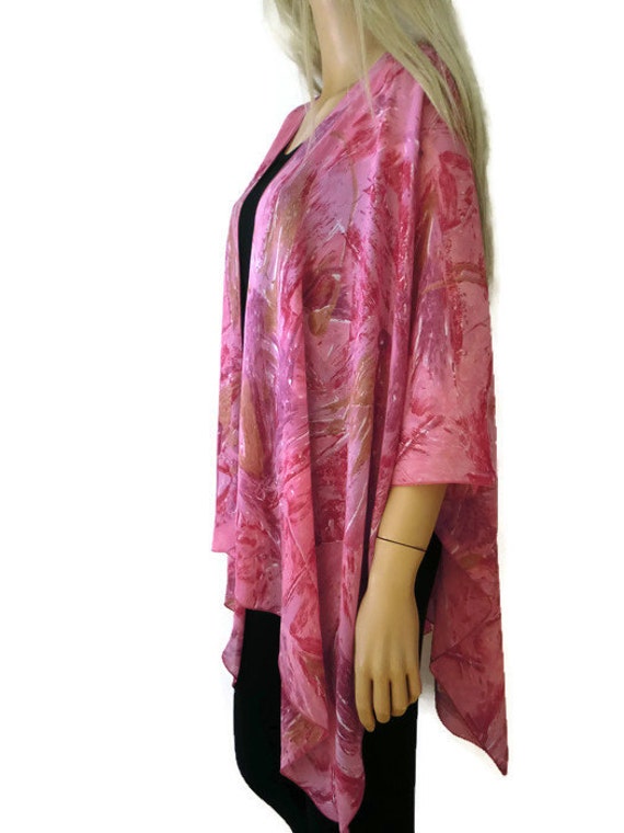 Kimono cardigan Pretty Pink-Chiffon pink Ruana-chiffon