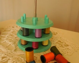 vintage spool thread photography / sewing notion wooden