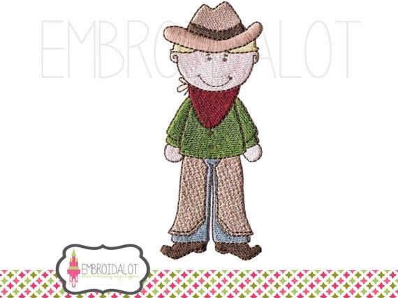 Cowboy machine embroidery design. Cowboy embroidery by Embroidalot