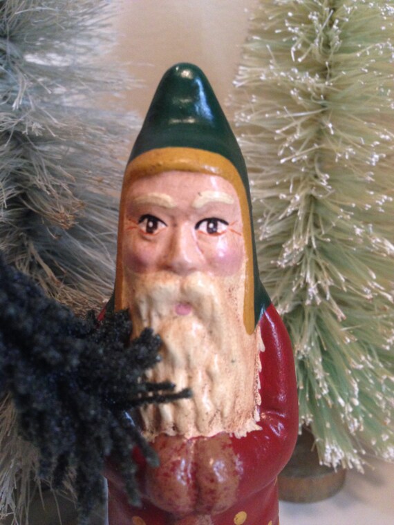 Folk Art Chalkware Belsnickle Santa from by bethsprimitives