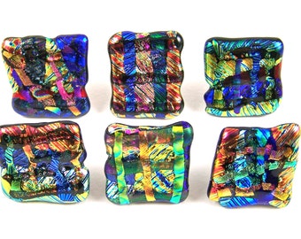 Dichroic glass knobs | Etsy