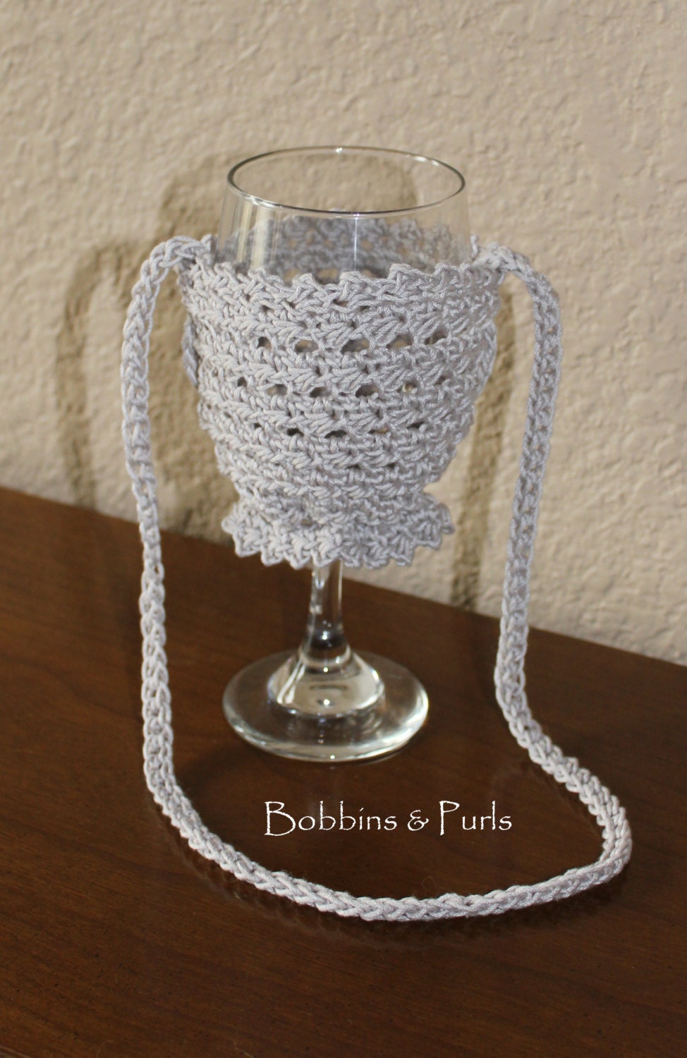 Wine Glass Holder Necklace By Bobbinsandpurls On Etsy