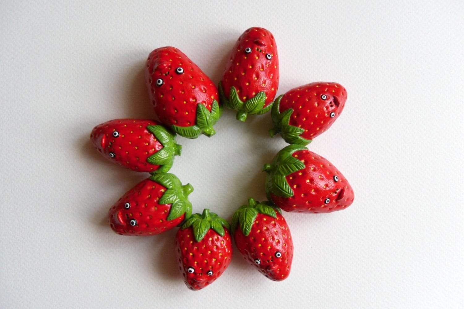 Polymer Clay Strawberry Figurine Strawberry Home Decor