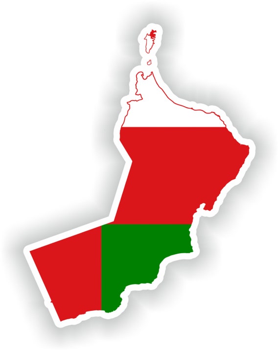 Oman Map Flag Silhouette Sticker For Laptop Book Fridge Guitar