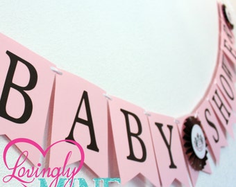 Banners in Hot Pink Black & White Stripes and by LovinglyMine