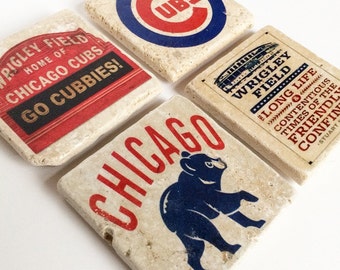 Chicago cubs coaster | Etsy