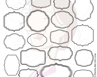 Digital Frames and Borders Commercial Use Simple Shapes