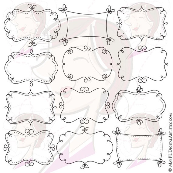 Whimsy Borders Frames Clip Art DIY labels with our cute