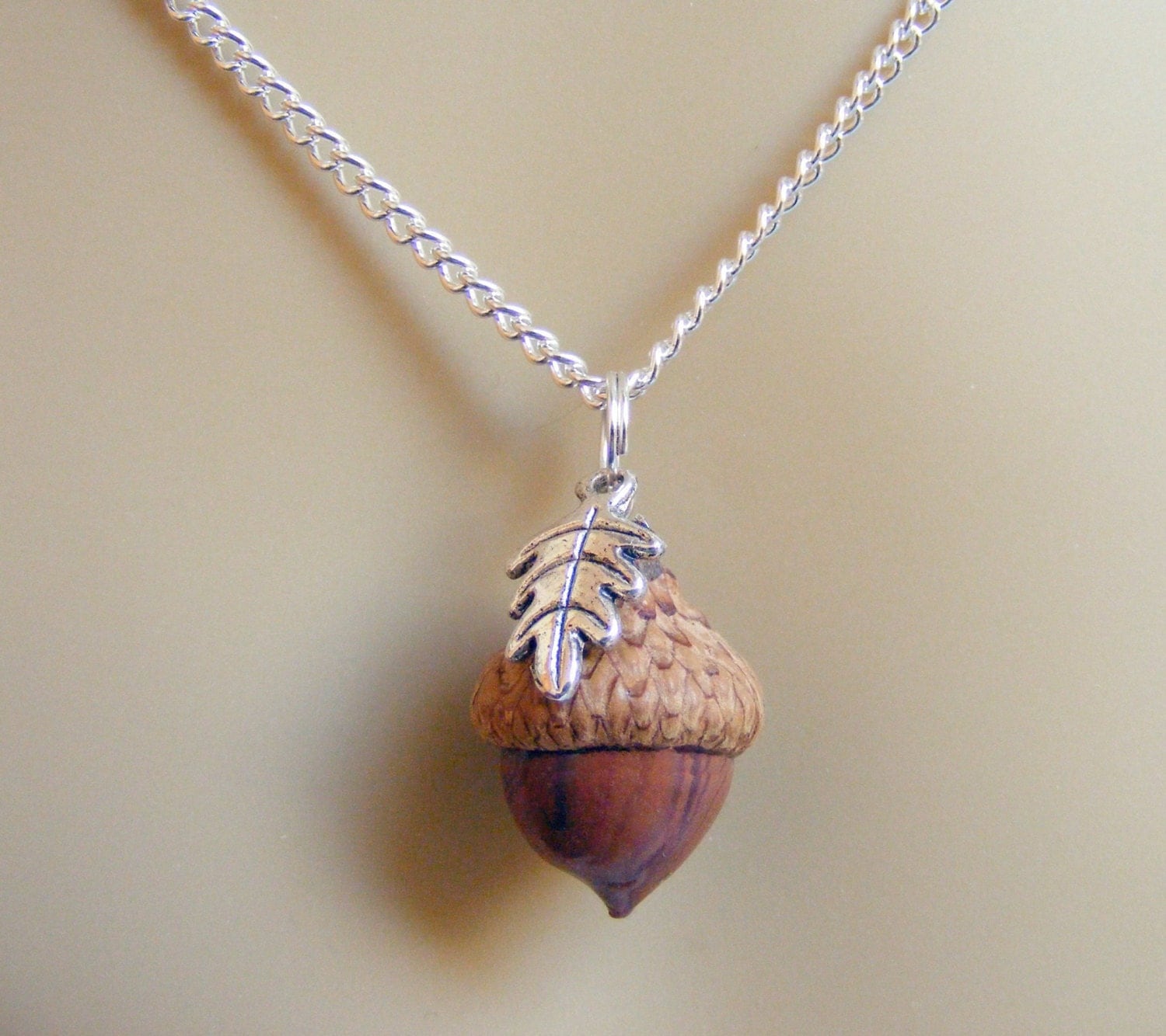 Acorn Necklace Lucky Charm Kiss Necklace Acorn Charm Good