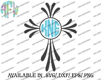 Cross flourish svg | Etsy