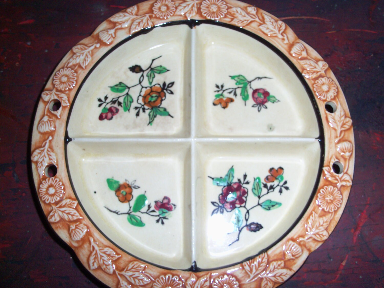 Vintage Ceramic Japan Handpainted Divided Plate