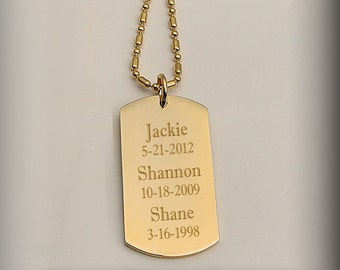 Custom Dog Tag Personalized Small Silver Dog Tag by aandlengraving