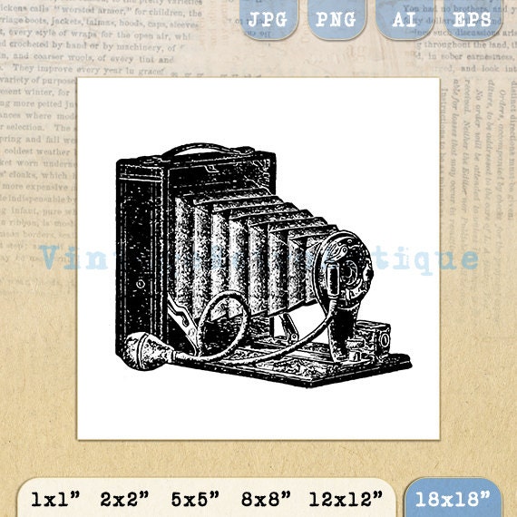 Printable Image Old Camera Clip Art Graphic by VintageRetroAntique